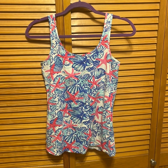 Lilly Pulitzer | Tops | Lilly Pulitzer Seashell Stretchy Tank Top ...